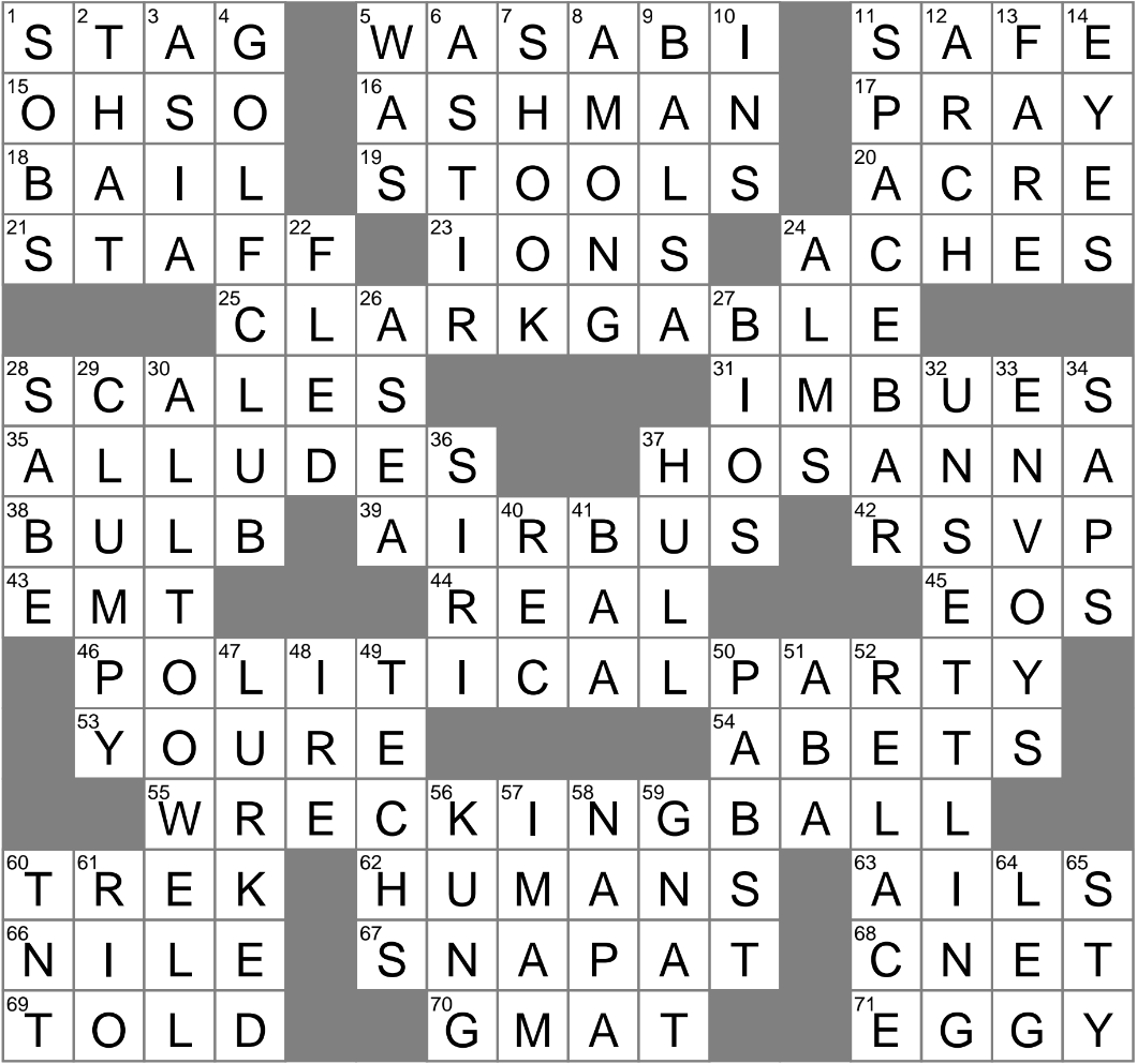 LA Times Crossword 28 Dec 23 Thursday